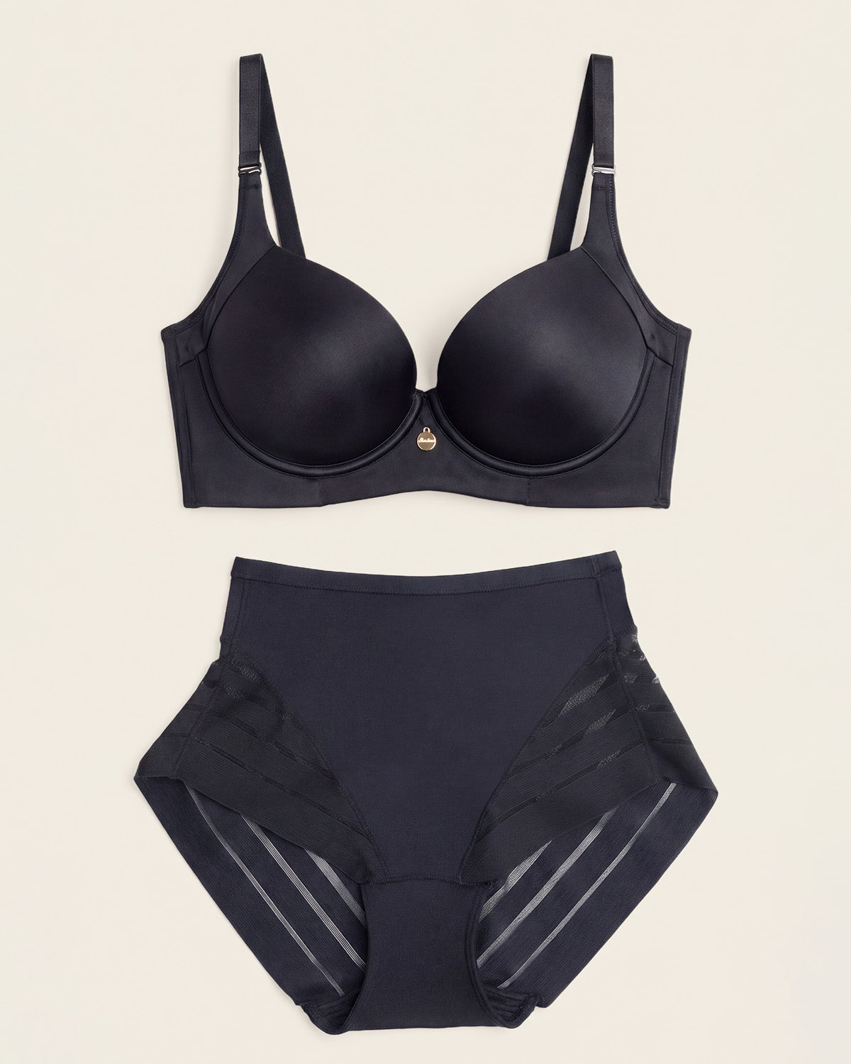 High Profile Bra + Stripe Undetectable Panty in Black | Leonisa Canada
